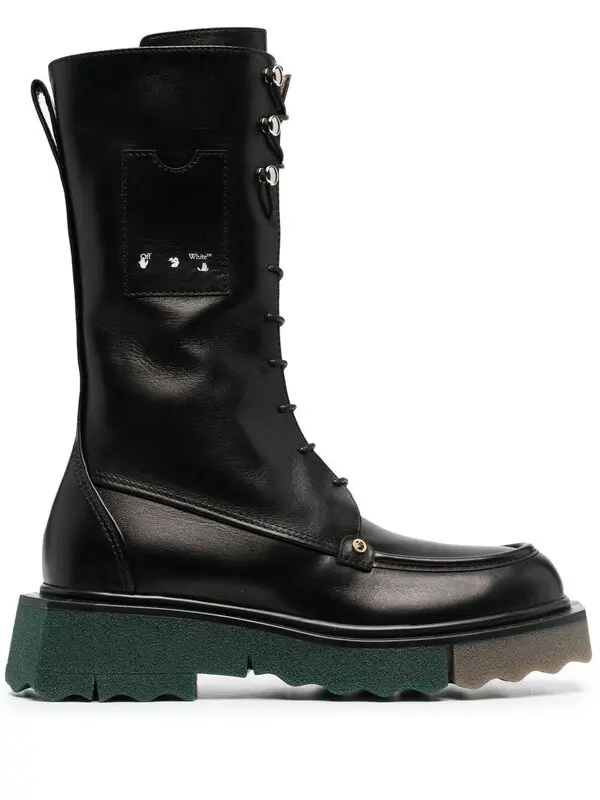 Off-White Sponge Combat Boots - Black
