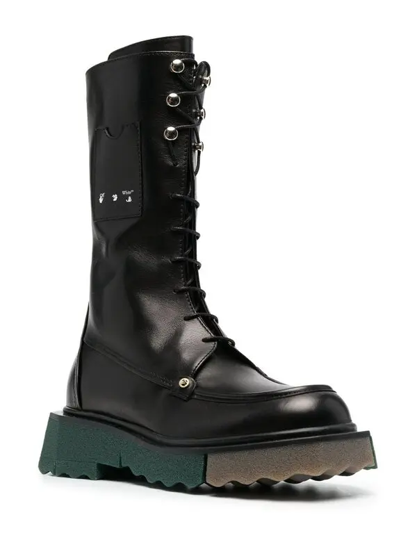 Off-White Sponge Combat Boots - Black