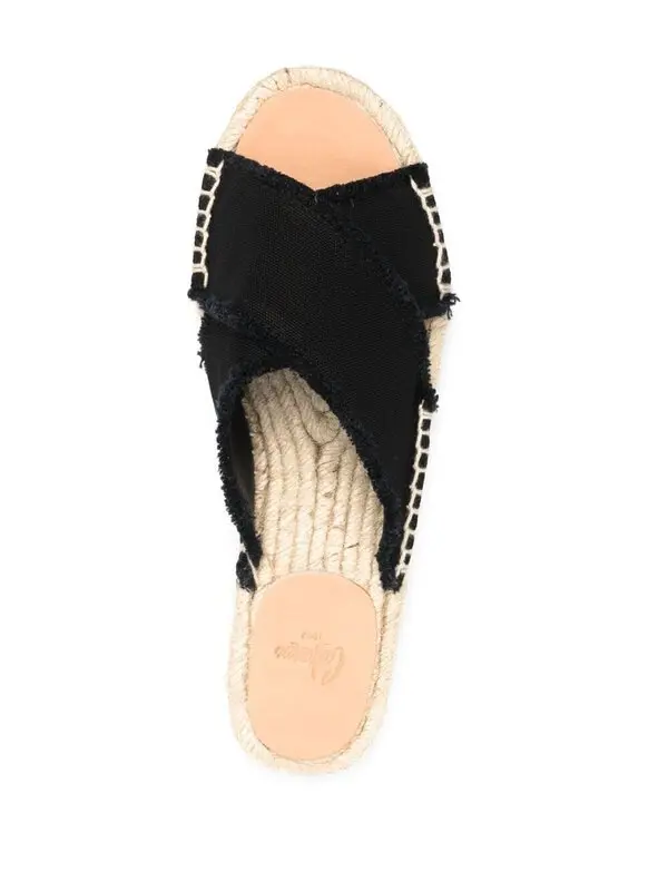 CastaÑer Crossover Strap Espadrilles - Black