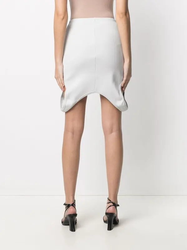 LOURDES Asymmetric Zip-up Fitted Skirt