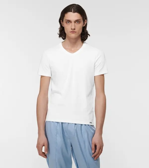 TOM FORD Stretch-cotton V-neck T-shirt