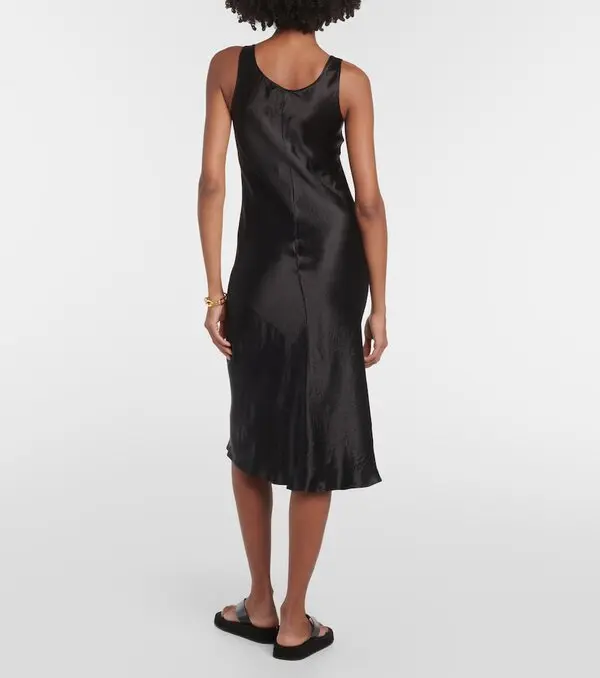 Max Mara Talete Satin Midi Dress - Black