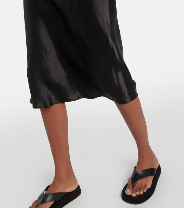 Max Mara Talete Satin Midi Dress - Black