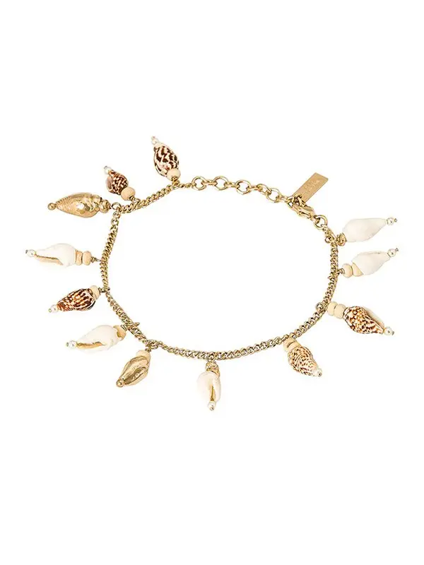 Saint Laurent Dangling Seashell Bracelet In Metallic