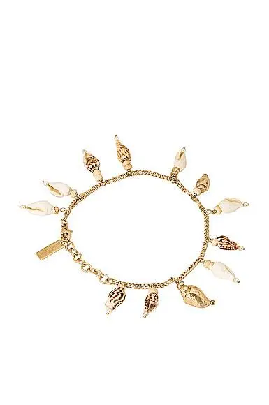 Saint Laurent Dangling Seashell Bracelet In Metallic
