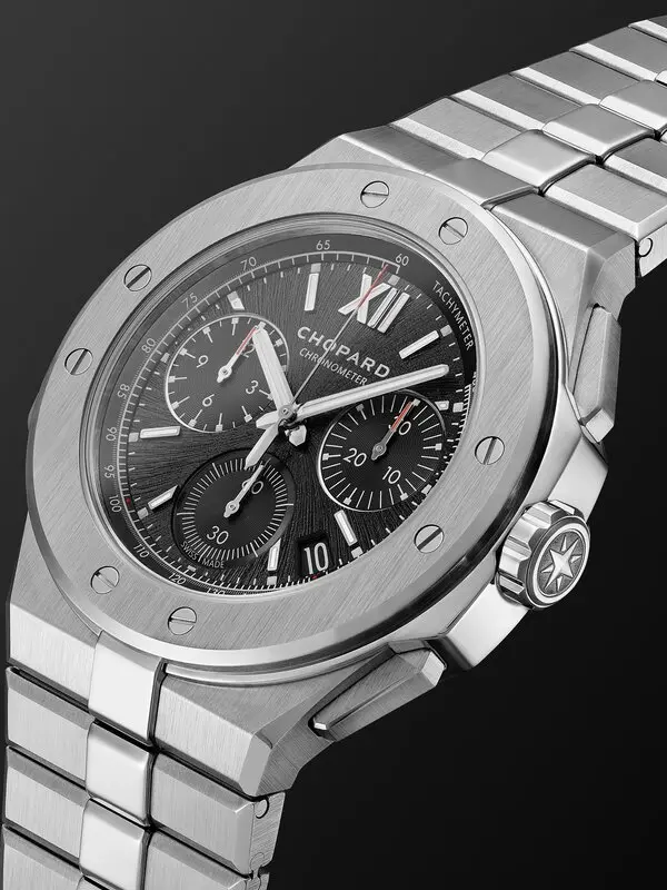 Chopard Alpine Eagle Xl Chrono Automatic 44mm Lucent Steel Bracelet Watch - Black