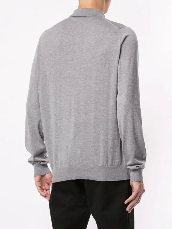 John Smedley Long-sleeve Polo Shirt - Grey
