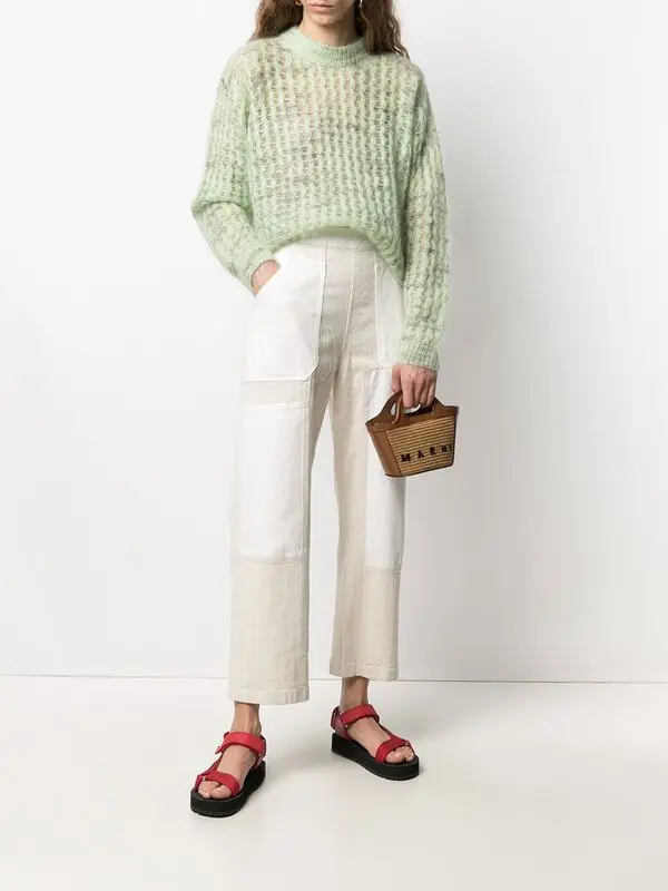 Marni Micro Tropicalia Logo-embroidered Bag - Brown
