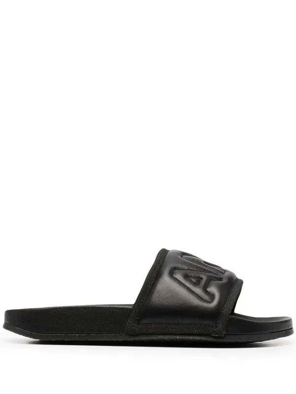 AMBUSH Padded Leather Slides - Black