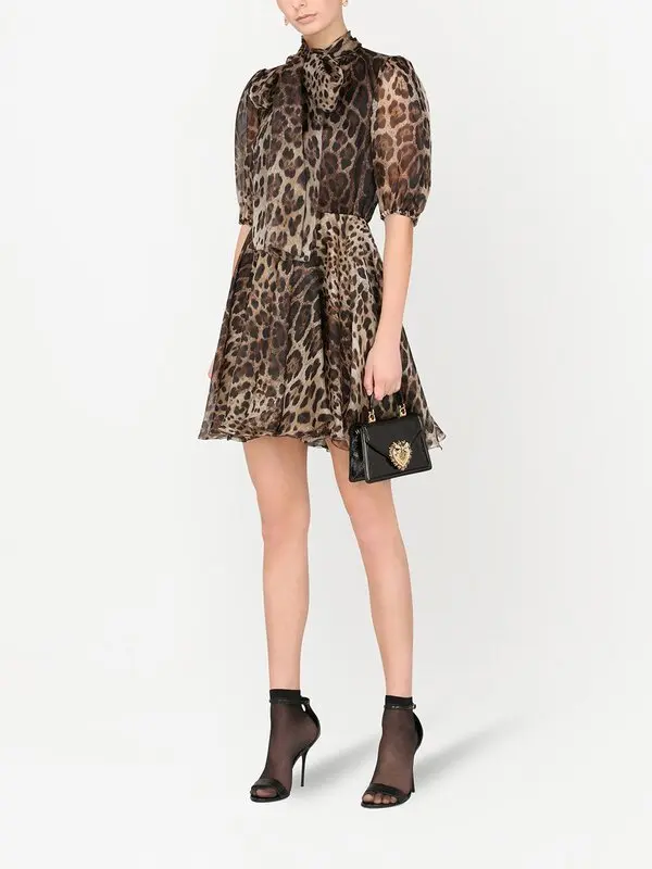 Dolce & Gabbana Leopard-print Organza Mini Dress