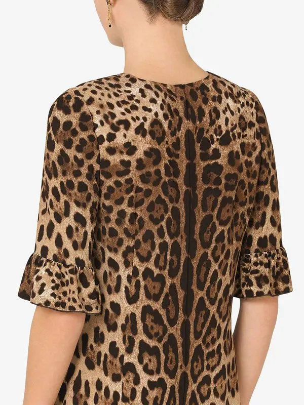 Dolce & Gabbana Leopard-print Mini Dress - Brown