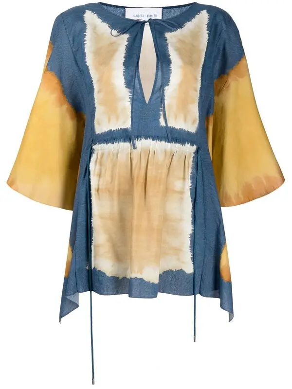 Alberta Ferretti Cotton Geometric Print Tunic - Blue