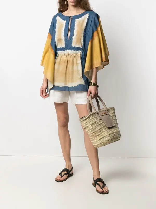 Alberta Ferretti Cotton Geometric Print Tunic - Blue