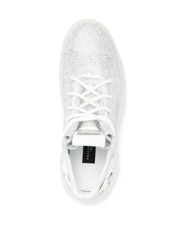 Philipp Plein Skeleton Runner Embellished Sneakers