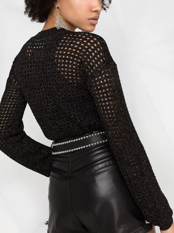 Philipp Plein Metallic-threaded Mesh Jumper