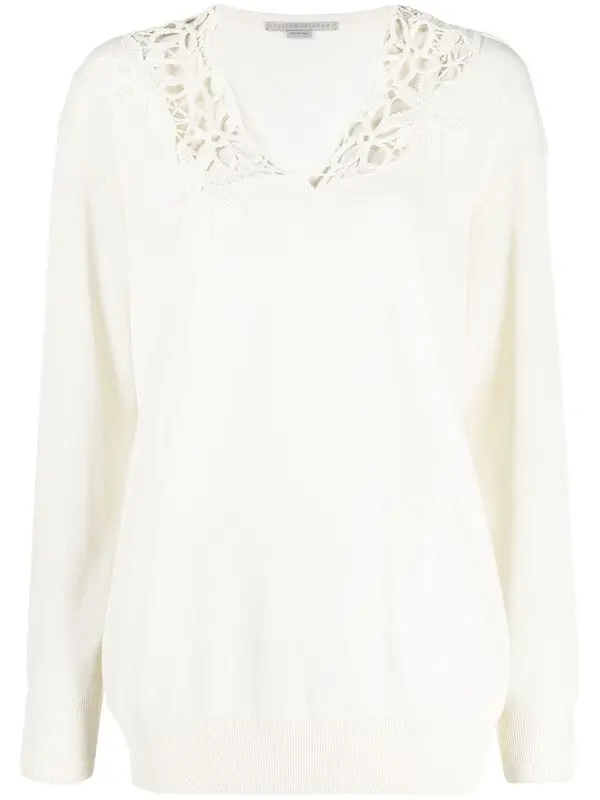 Stella McCartney Lace-detail V-neck Jumper