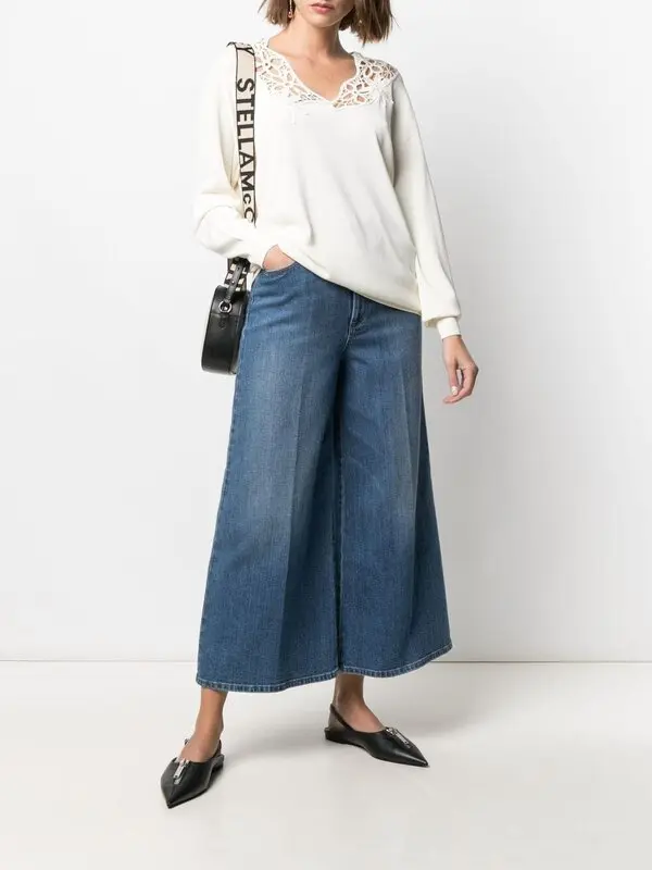 Stella McCartney Lace-detail V-neck Jumper