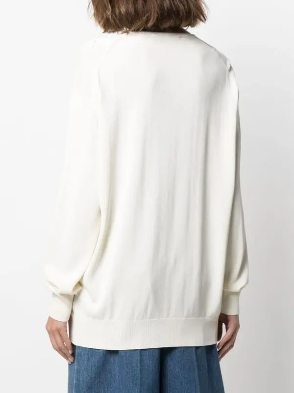 Stella McCartney Lace-detail V-neck Jumper
