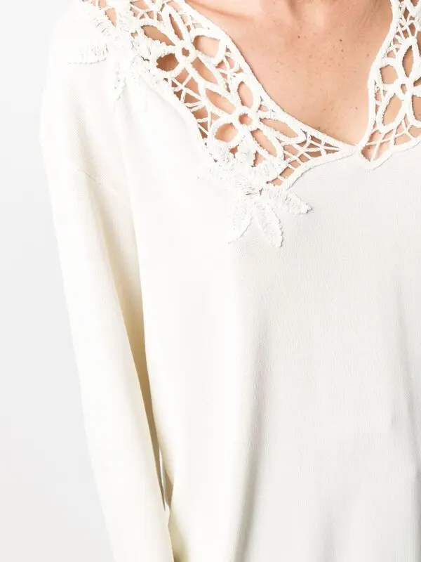 Stella McCartney Lace-detail V-neck Jumper