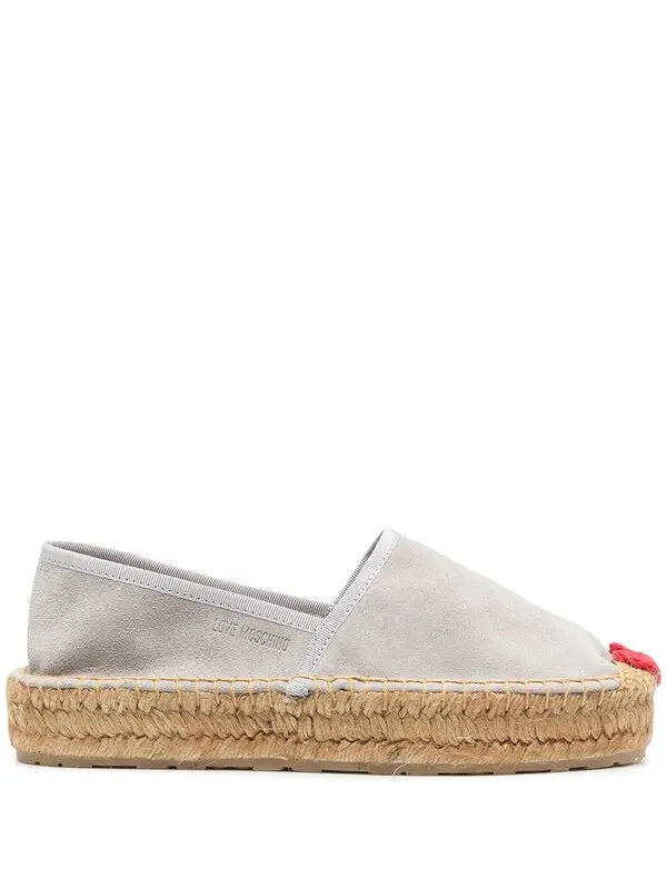 Moschino Heart Detail Suede Espadrilles
