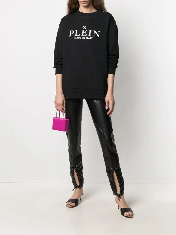Philipp Plein Logo-print Cotton Sweatshirt - Black