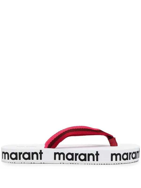 Isabel Marant Logo-print Flip-flops - White