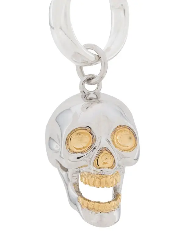 TRUE ROCKS Skull Hoop Earring - Metallic