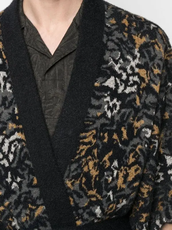 Saint Laurent Leopard-knit Cardigan