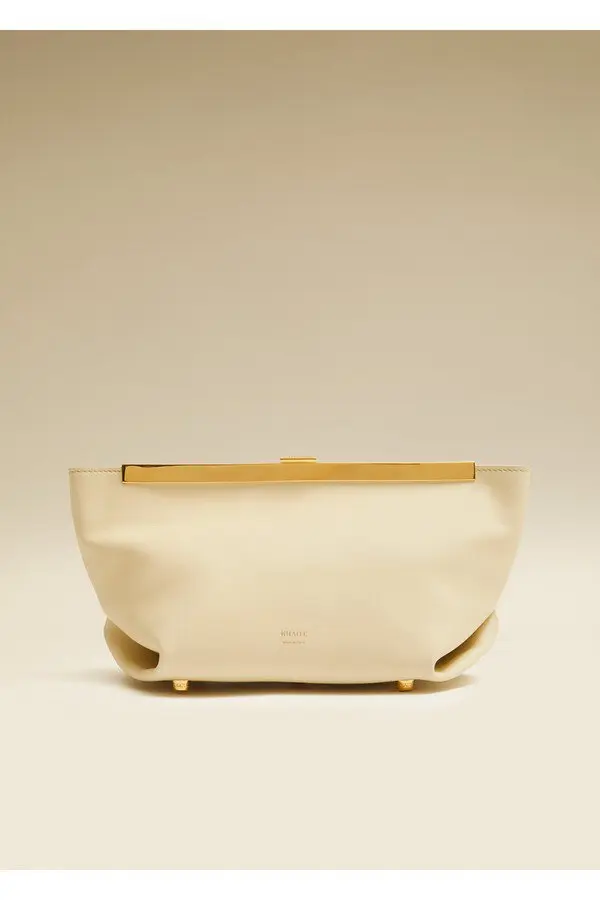 Khaite The Aimee Clutch In Cream Leather