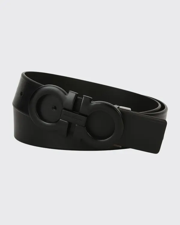 Matte-gancini Leather Belt