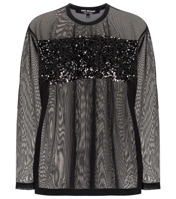 Junya Watanabe Sequined Mesh Top