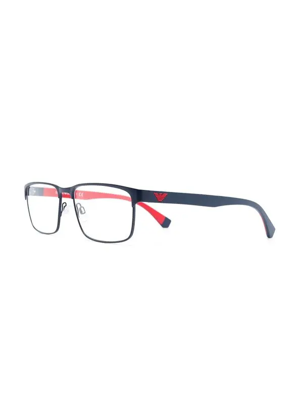 Emporio Armani Embossed Logo Rectangle Frame Glasses
