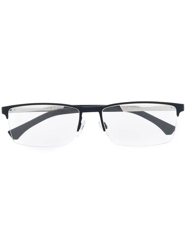 Emporio Armani Logo Square Glasses - Silver