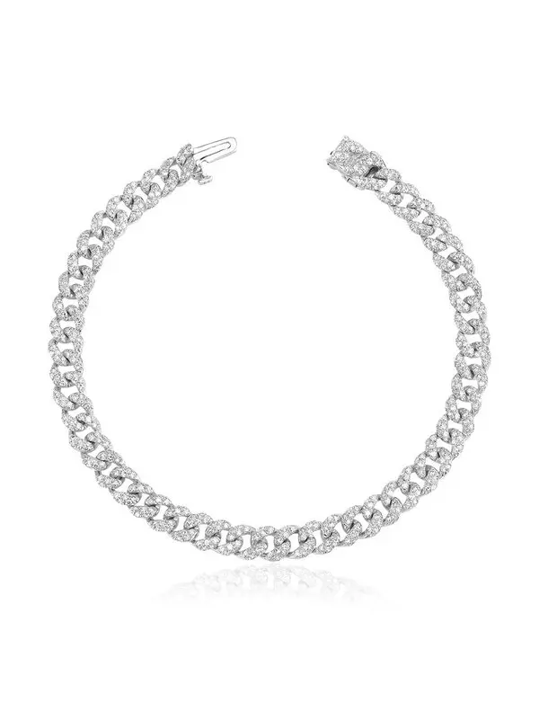 Shay 18k White Gold Diamond Chain Link Bracelet - Silver