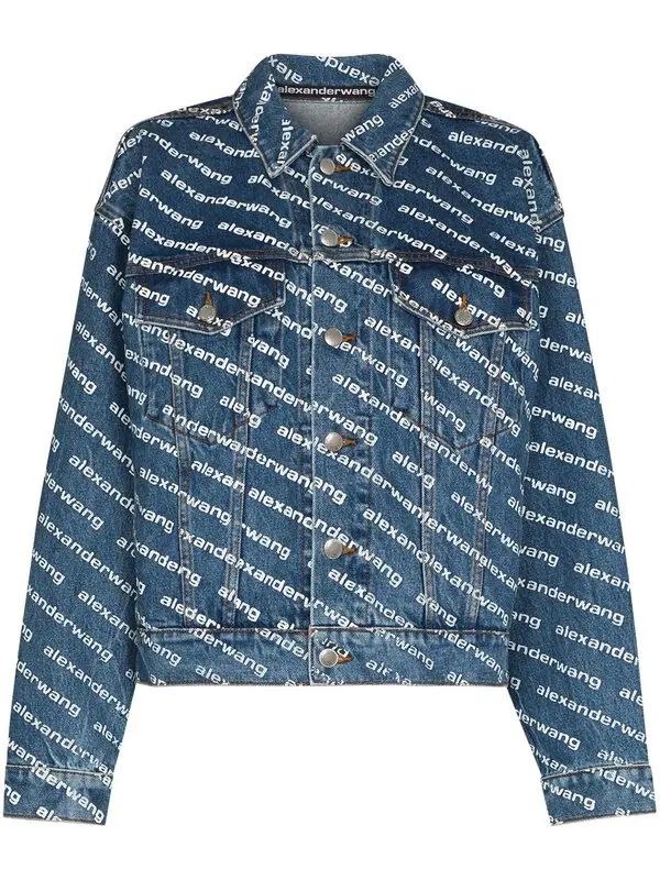 Alexander Wang Diagonal-logo Denim Jacket