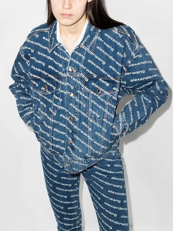 Alexander Wang Diagonal-logo Denim Jacket