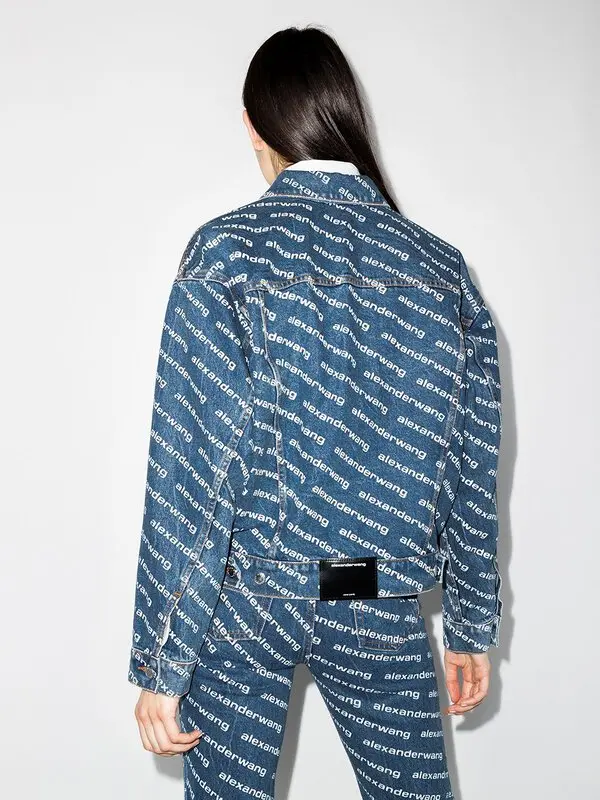 Alexander Wang Diagonal-logo Denim Jacket