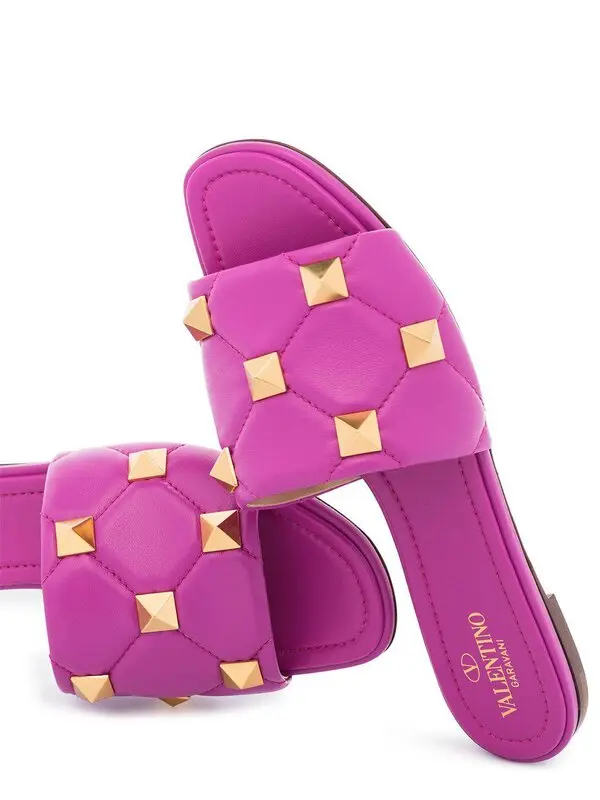 Valentino Garavani Roman Stud Flat Sandals - Pink