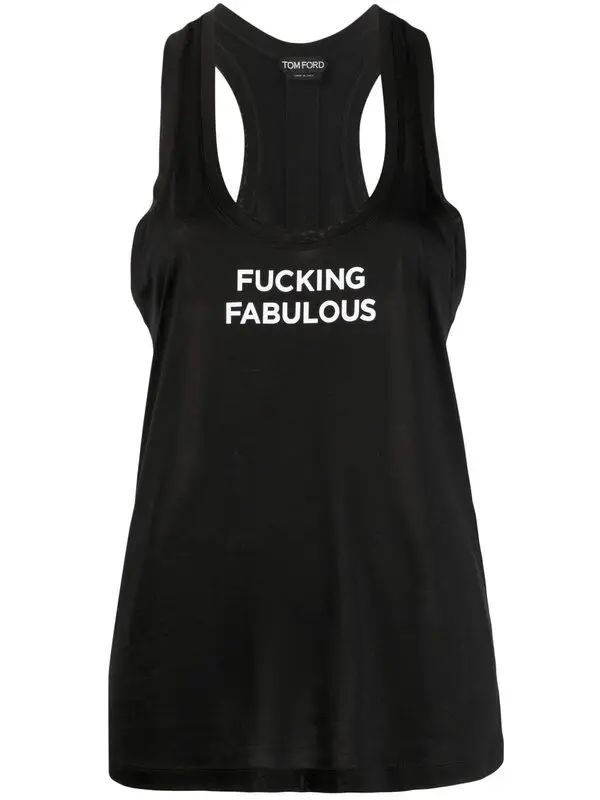 TOM FORD Slogan Print Vest - Black