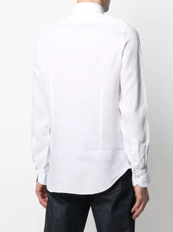 FINAMORE 1925 Collared Linen Shirt