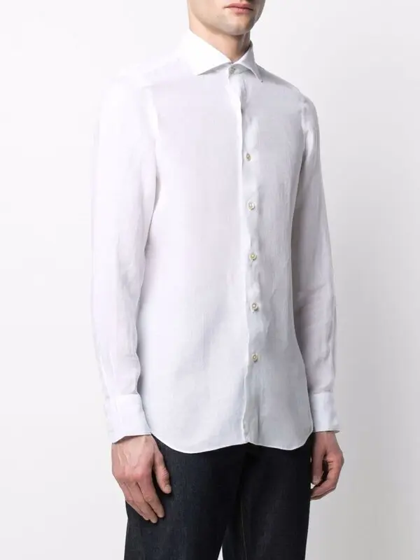 FINAMORE 1925 Collared Linen Shirt