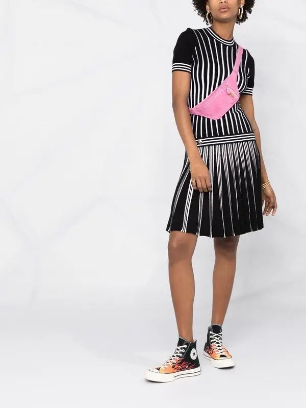 Philipp Plein Intarsia Stripe Short Sleeve Jumper
