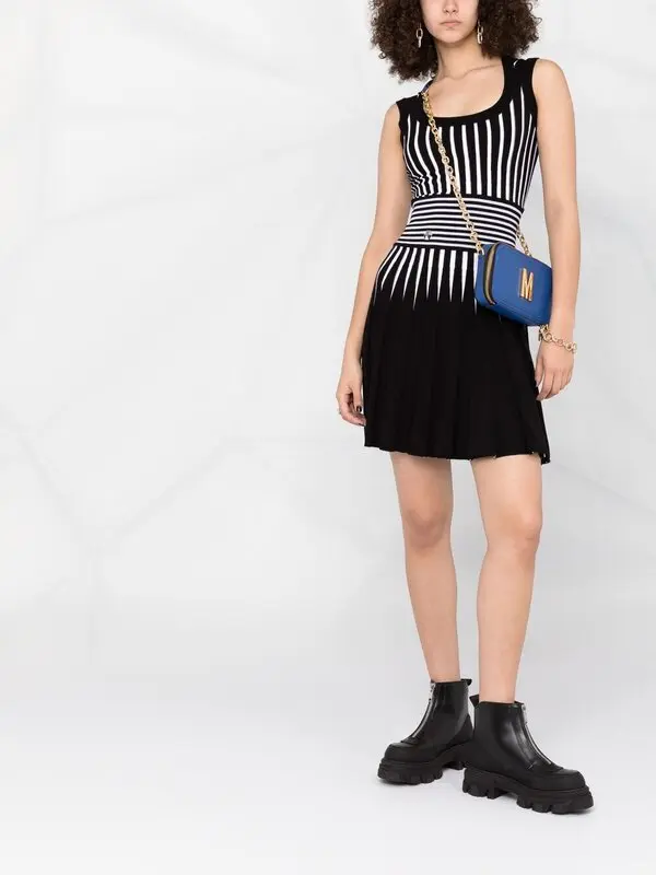 Philipp Plein Stripe-print Knitted Short Dress