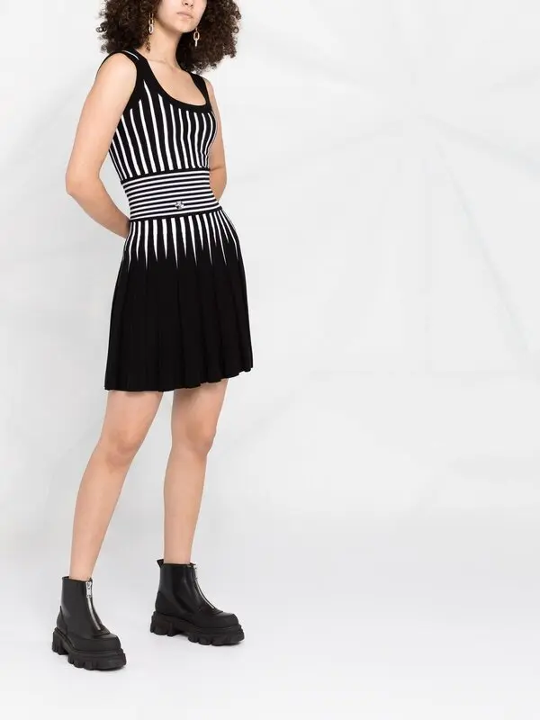 Philipp Plein Stripe-print Knitted Short Dress