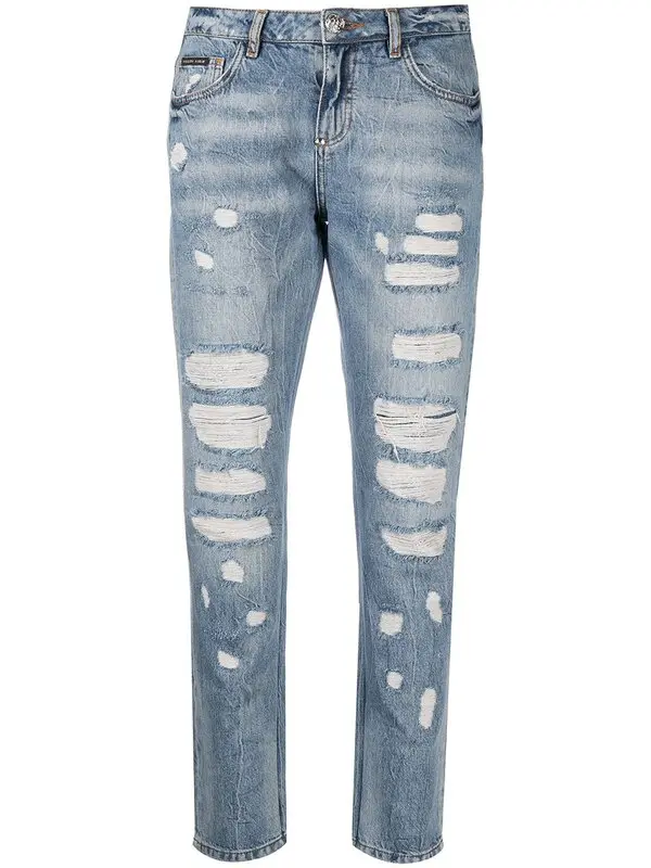 Philipp Plein Distressed Boyfriend Jeans