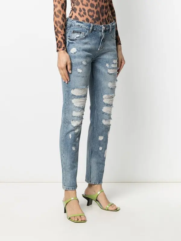 Philipp Plein Distressed Boyfriend Jeans