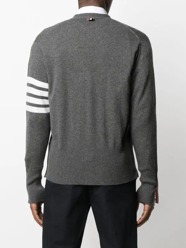 Thom Browne 4-bar Stripe Cashmere Cardigan - Grey