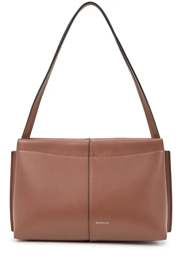 Wandler Carly Mini Leather Top Handle Bag - Brown | Editorialist