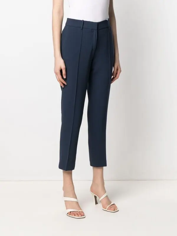 Michael Kors Cropped Crepe Trousers - Blue