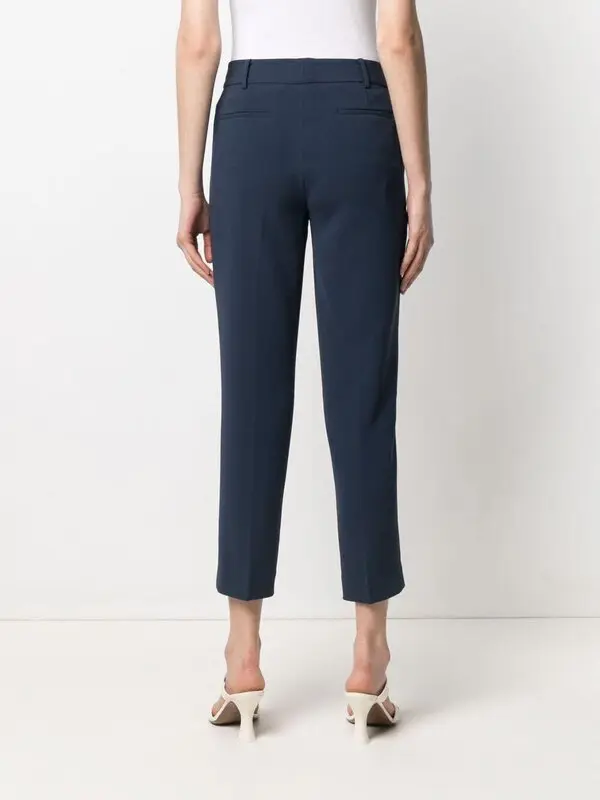 Michael Kors Cropped Crepe Trousers - Blue